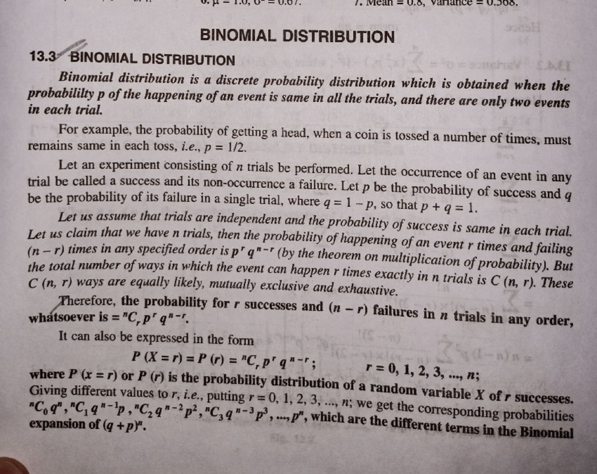 Binomial distribution - computer science - Studocu