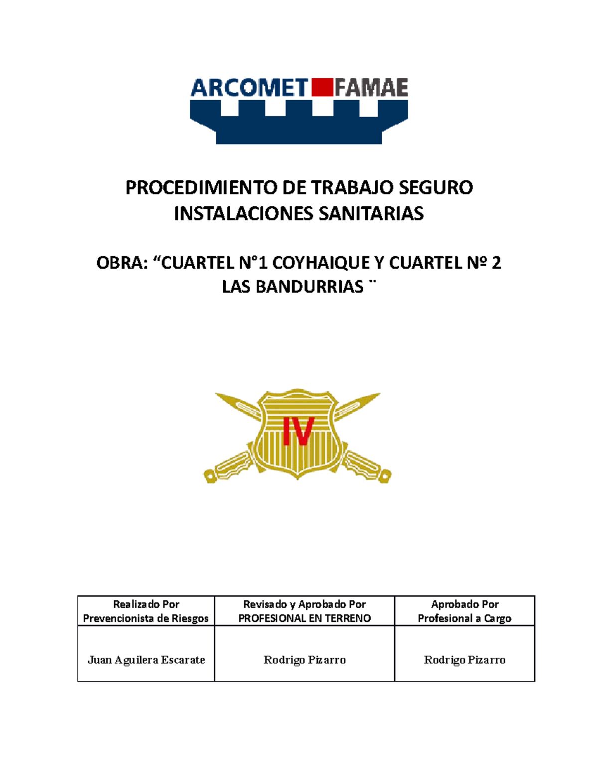 PTS PARA Instalaciones Sanitarias LAS Bandurrias - PROCEDIMIENTO DE TRABAJO SEGURO INSTALACIONES ...