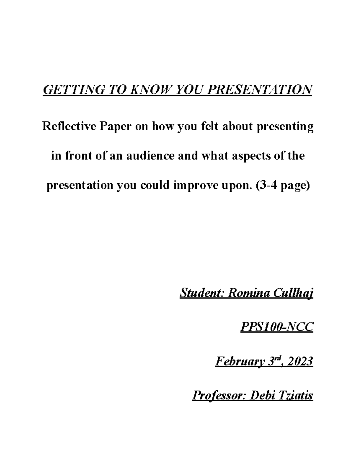 Getting TO KNOW YOU Presentation - GETTING TO KNOW YOU PRESENTATION ...
