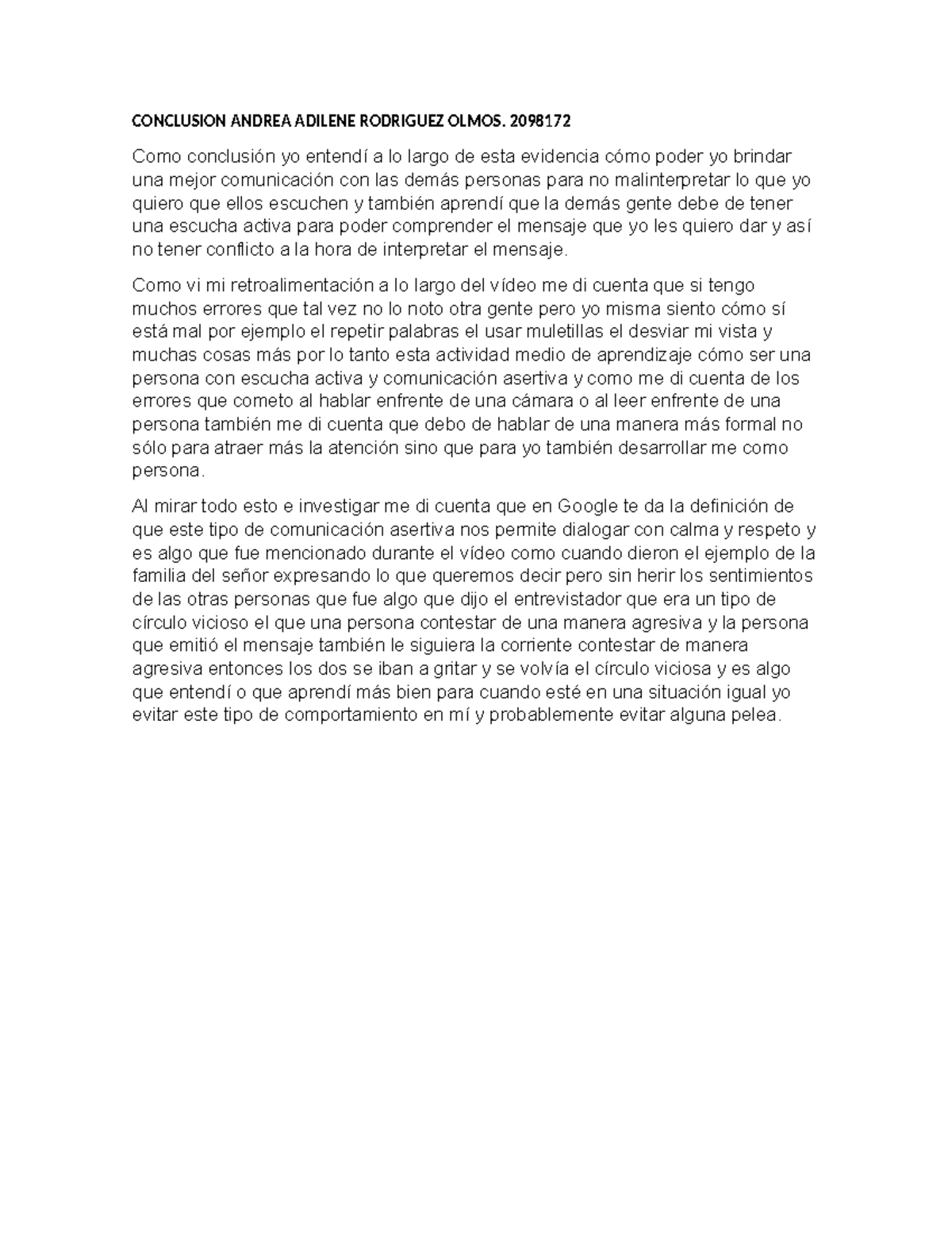 Conclusion - WERTYUIOP - CONCLUSION ANDREA ADILENE RODRIGUEZ OLMOS ...