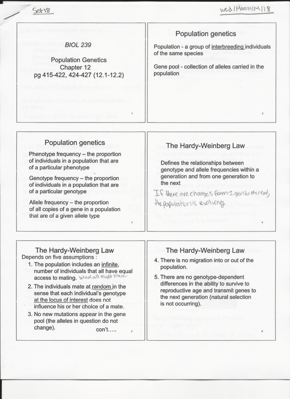 Set 18 population genetics - Biol 239 - Studocu