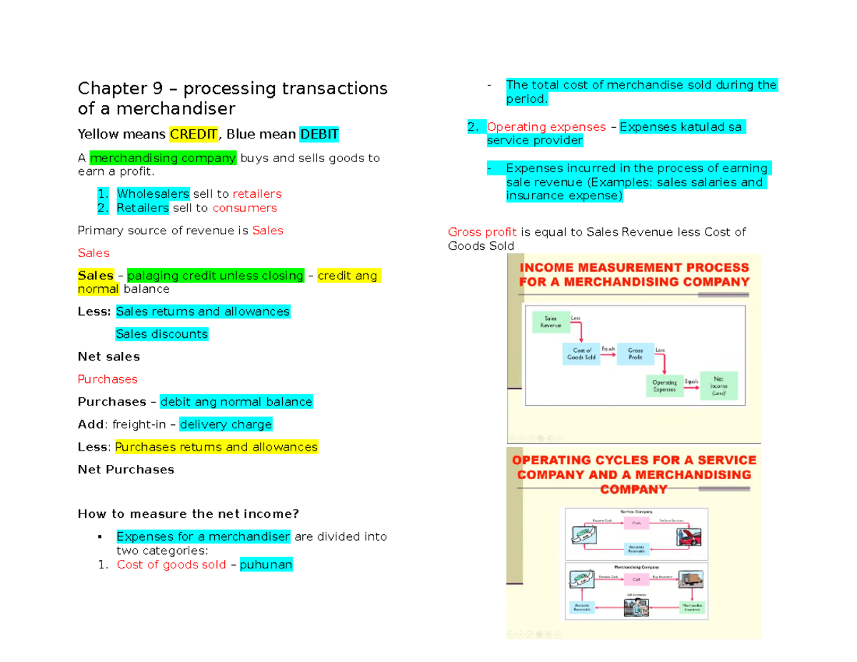 processing transactions of a merchandiser - Chapter 9 – processing transactions of a ...