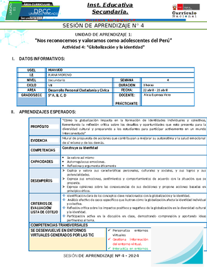 3ro Programacion Anual D.P.C.C - PROGRAMACIÓN CURRICULAR ANUAL DE DESARROLLO PERSONAL ...