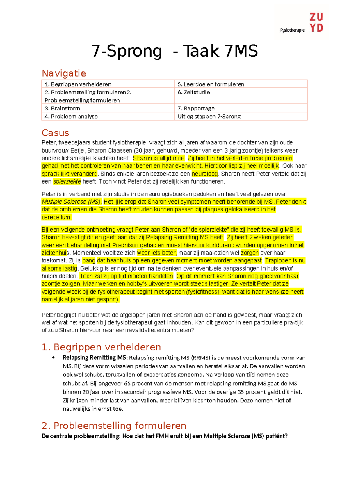 Taak 7 blok 7 - les materiaal - 7-Sprong - Taak 7MS Navigatie 1 ...