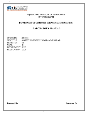 Ad3271 - final copy - Lab manual - Ex:1 Implement simple ADTs as Python classes Aim: To ...