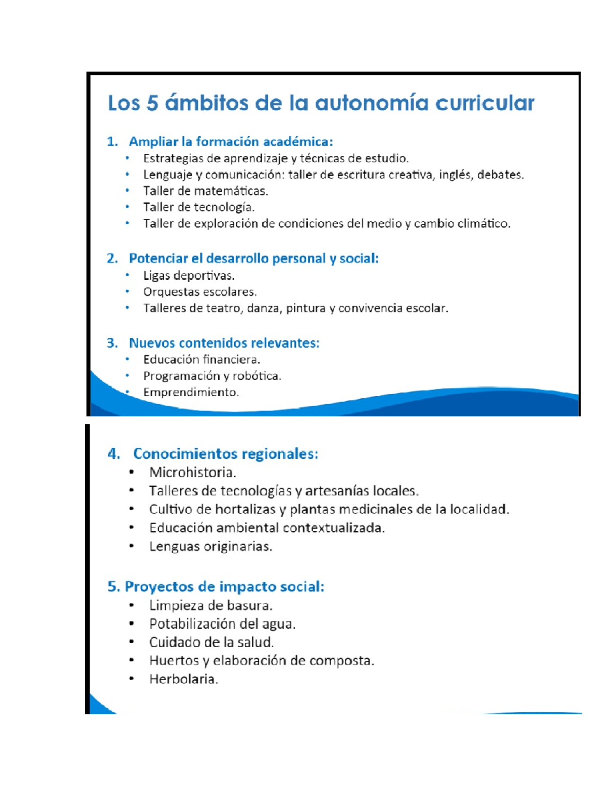 Ambitos DE LA Autonomia Curricular - Los 5 ámbitos de la autonomía ...