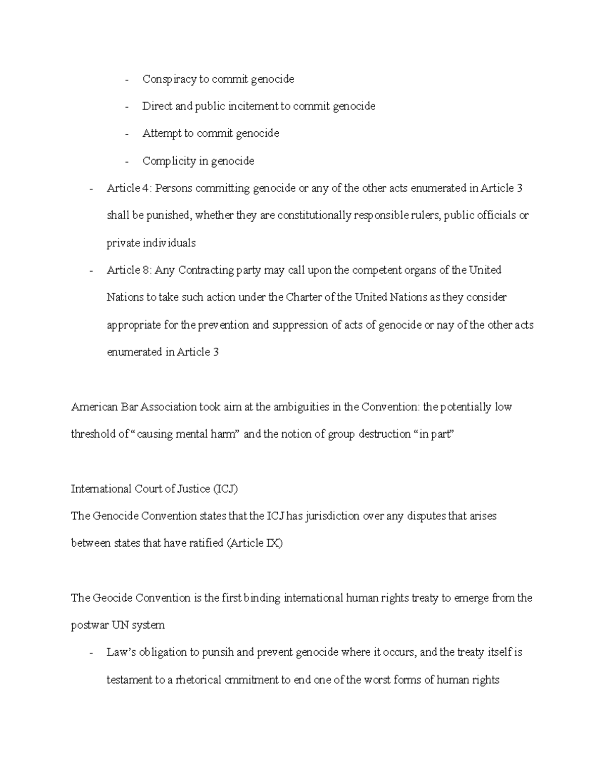 PLS 105: Introduction to Human Rights Learning Module 7 Notes Part 10 ...