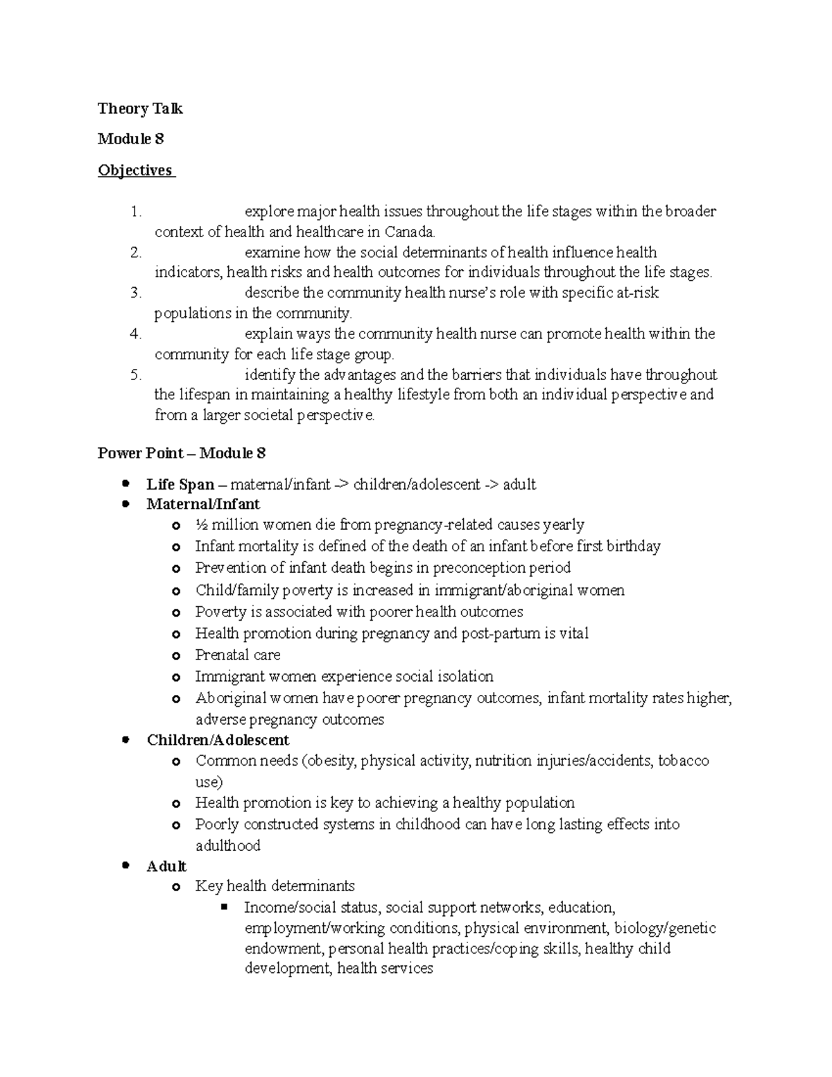 Theory Talk 8 - Lecture notes 8 - Theory Talk Module 8 Objectives 1. 2 ...