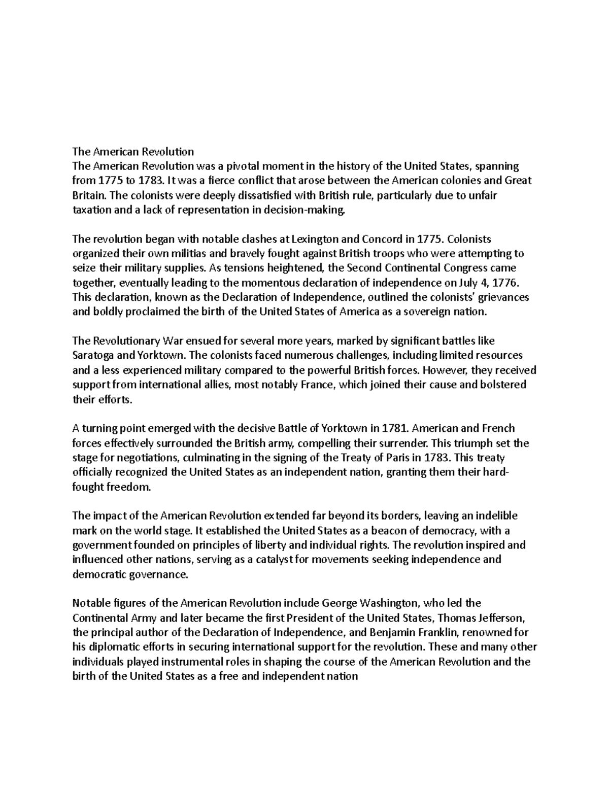 The American Revolution - The American Revolu1on The American Revolu1on ...