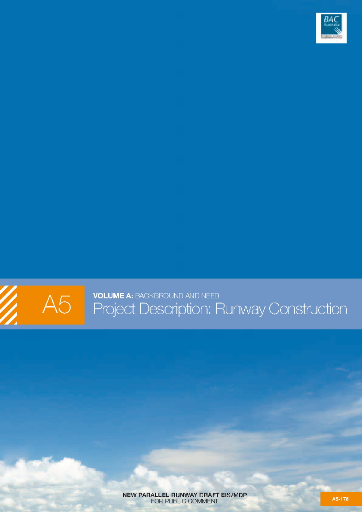 BNR EIS MDP A5 Runway Construction - A VOLUME A: BACKGROUND AND NEED ...