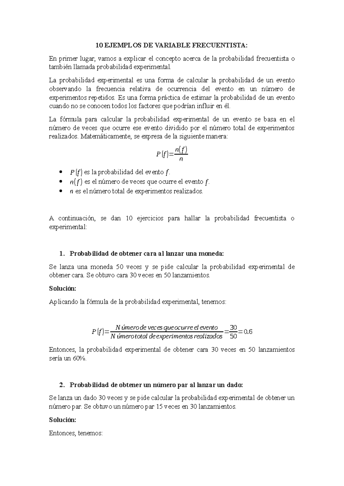 10 Ejemplos DE Variable Frecuentista - 10 EJEMPLOS DE VARIABLE ...