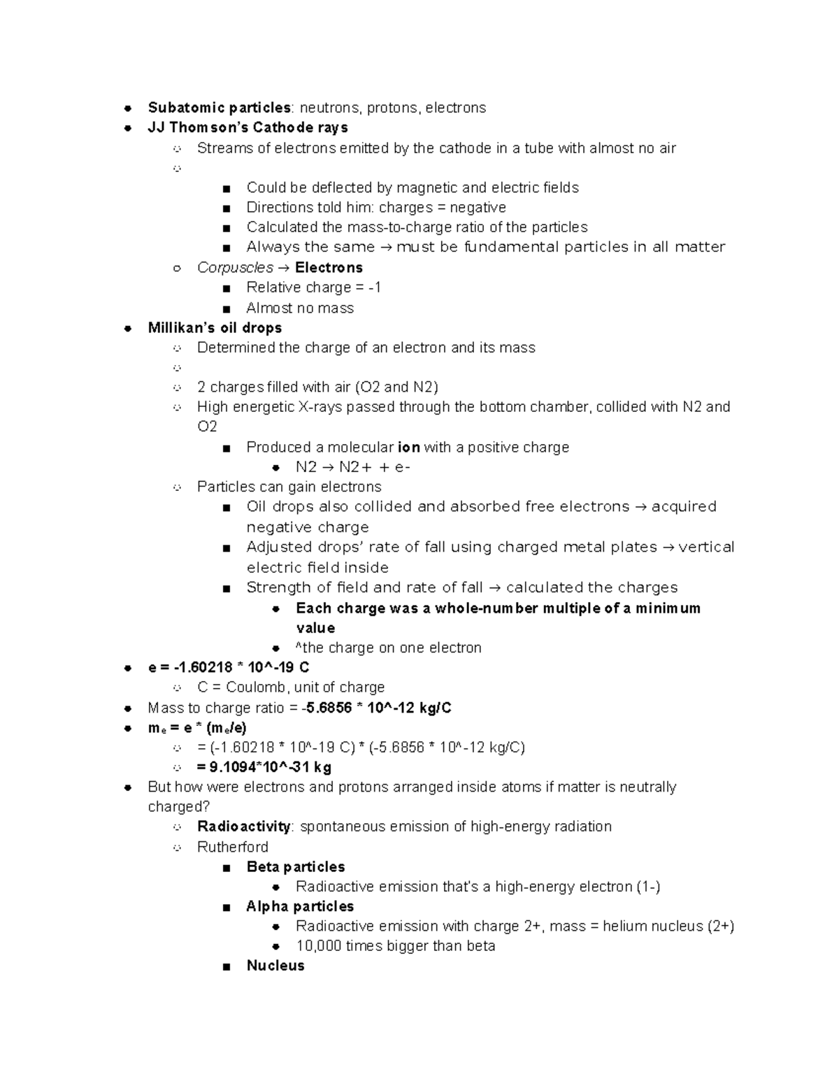 TB 2 - General chemistry notes - Subatomic particles: neutrons, protons ...
