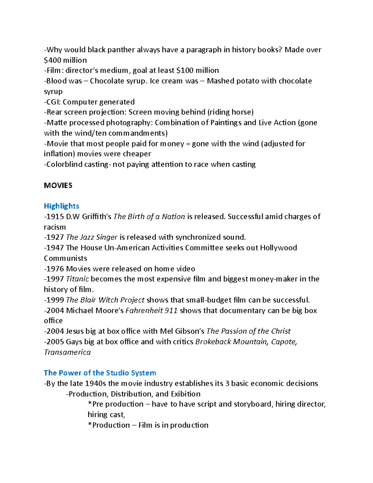 MPC Ch 3 - Lecture notes Part 3 -Why would black panther always have a ...