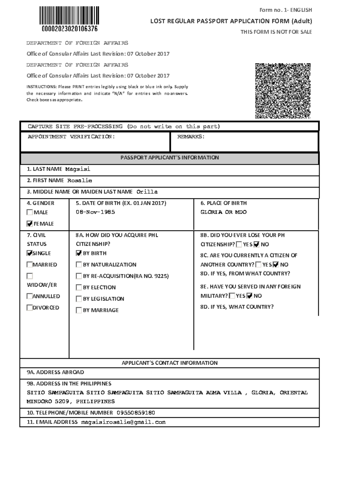 0000202302010 6376 - Sample - Form no. 1- ENGLISH LOST REGULAR PASSPORT ...