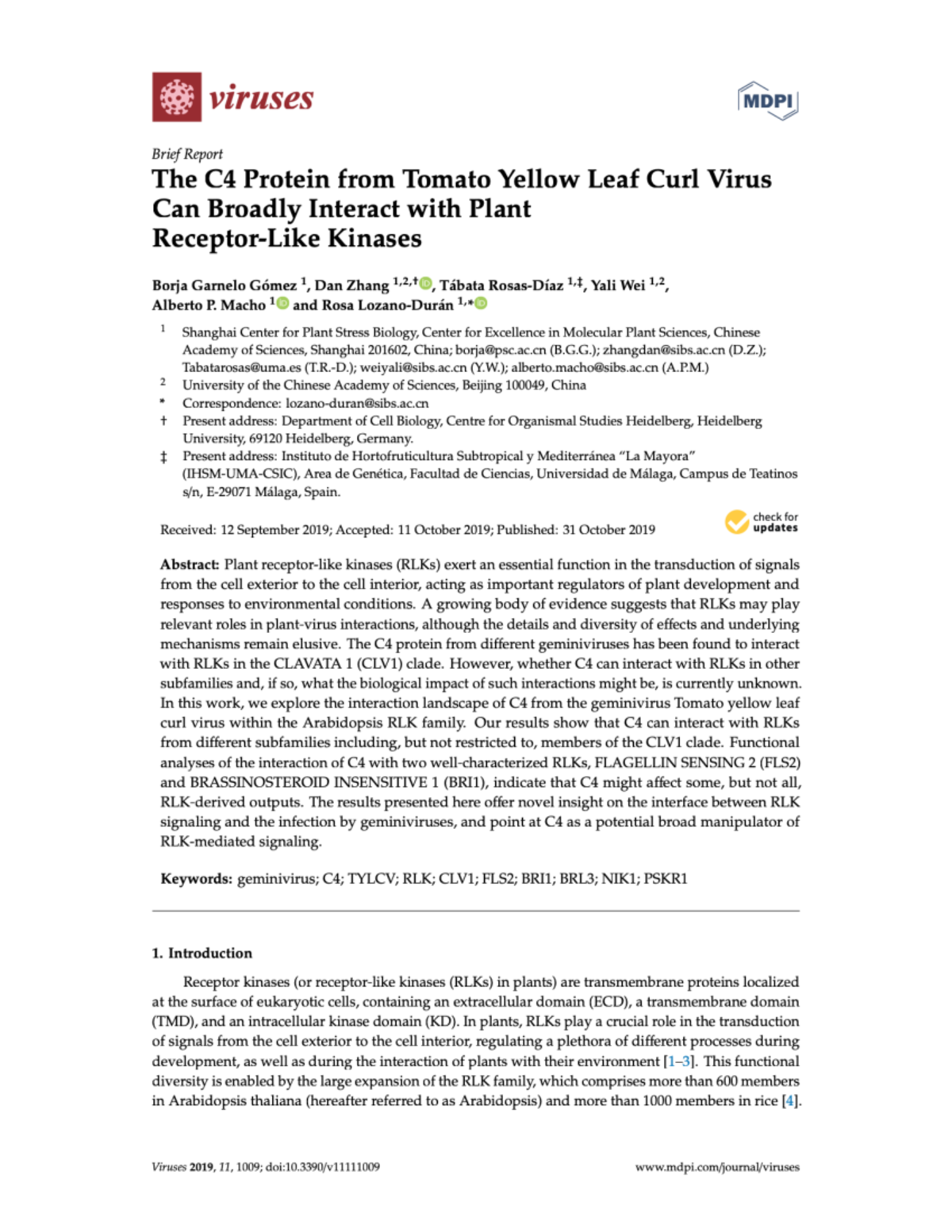 The C4 Protein from Tomato Yellow Leaf Curl Virus Can Broadly Interact ...