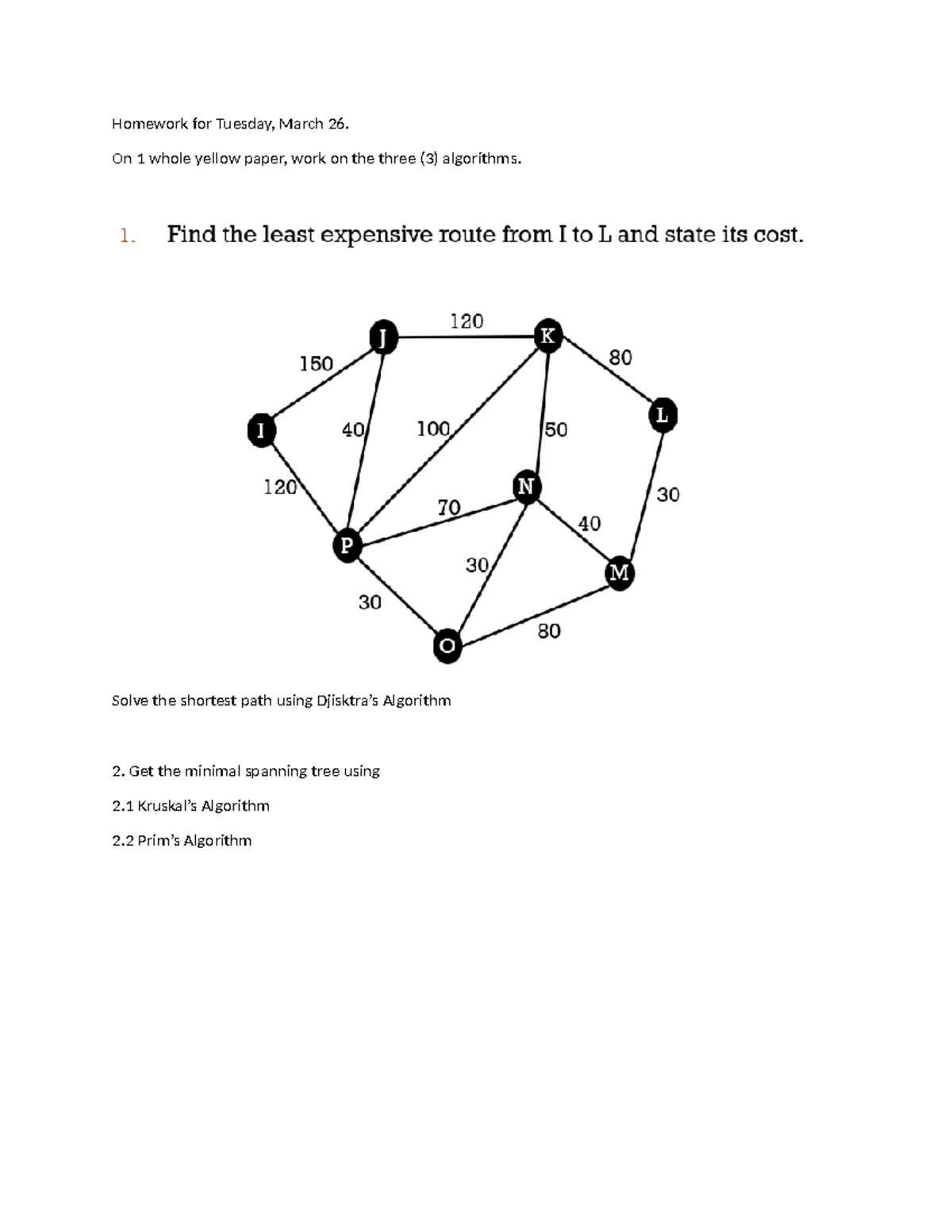Homework on Graph Theory - Bachelor of Science in Customs ...