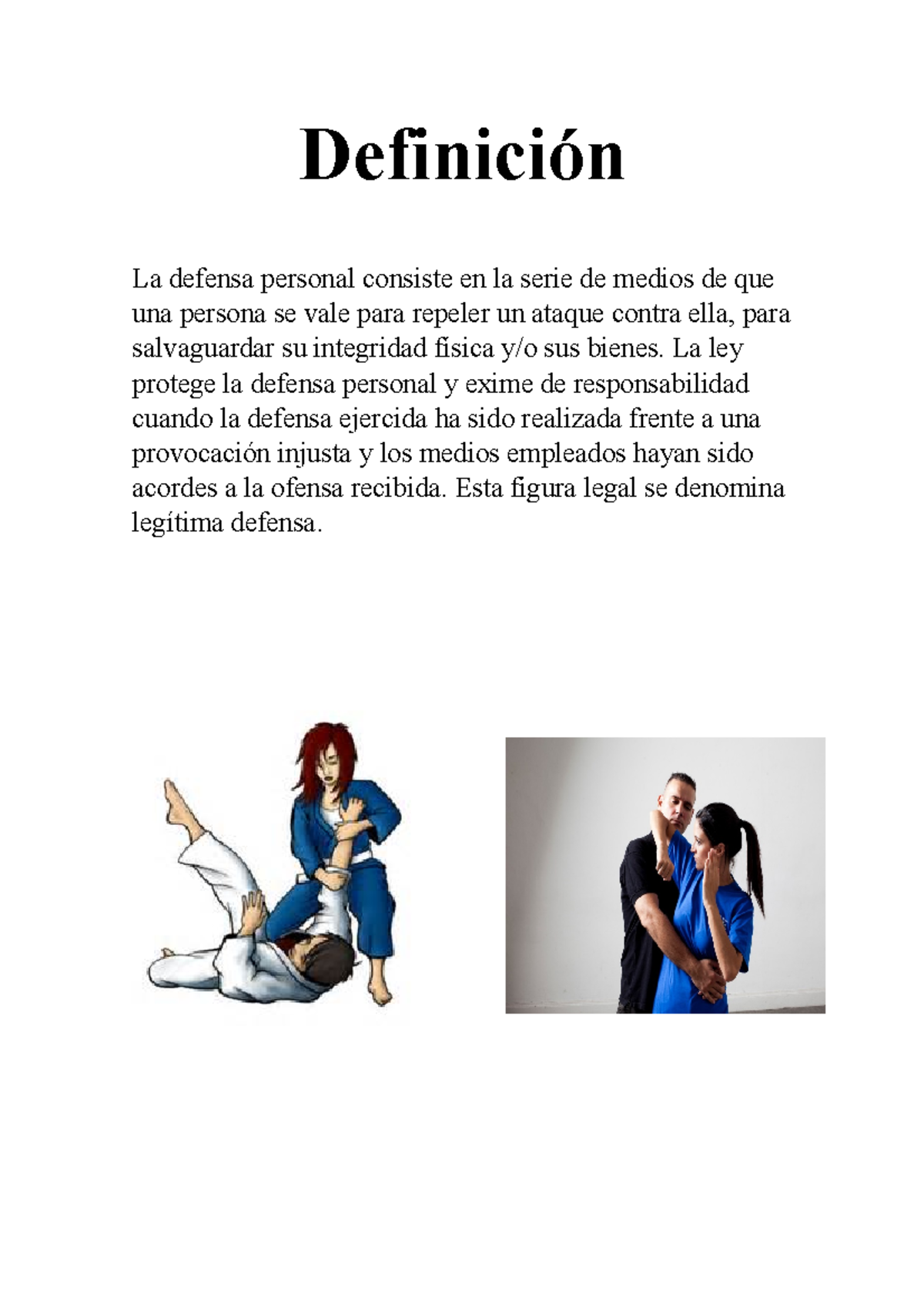 Defensa personal - La ley protege la defensa personal y exime de ...