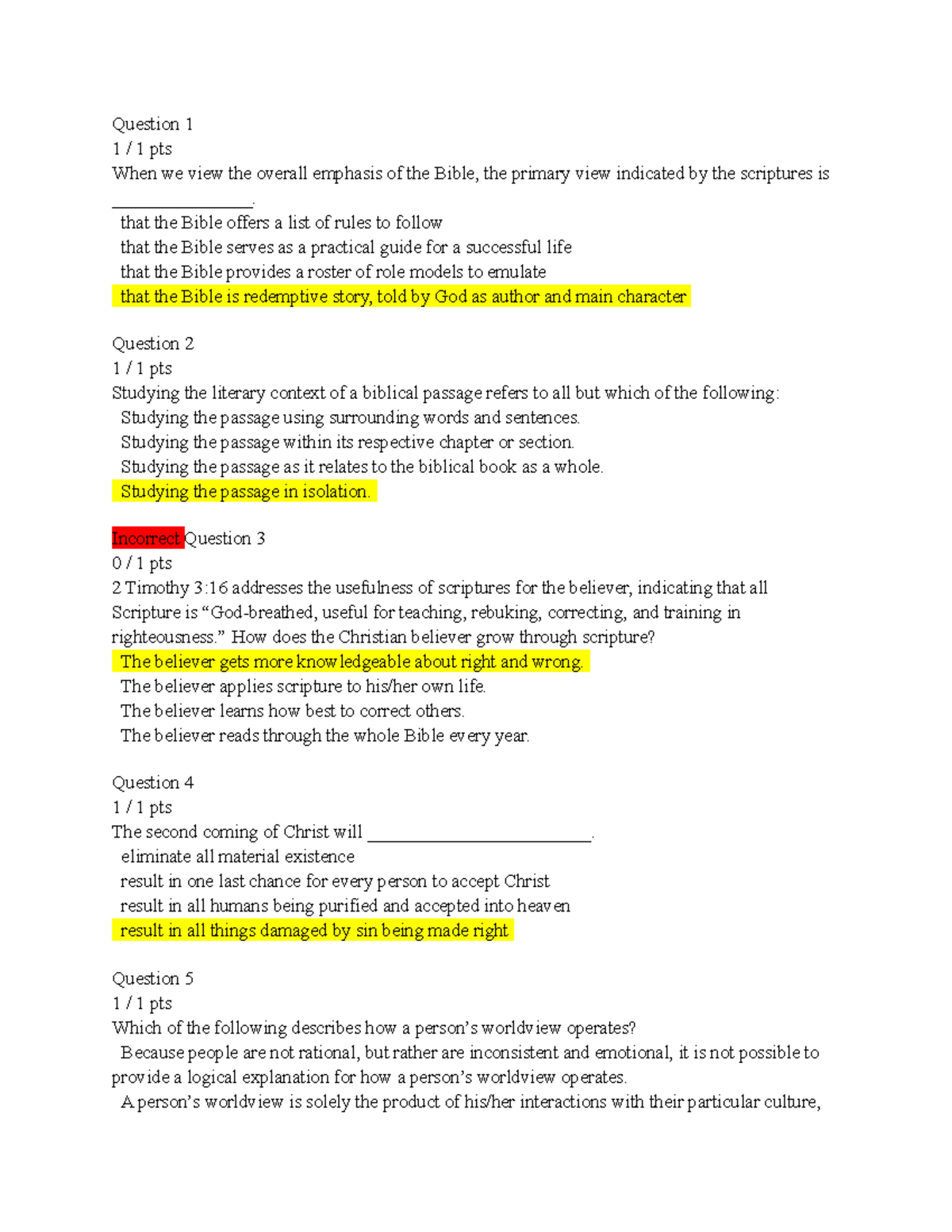 Extra Credit Gened Assessment Test - Question 1 1 / 1 pts When we view ...