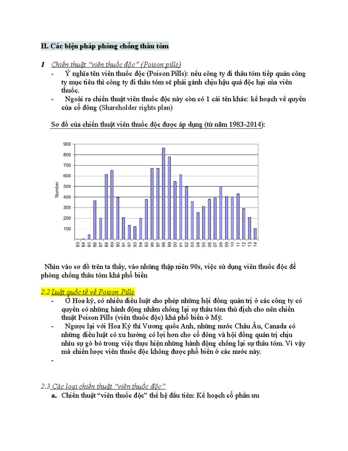 C2-Poison Pills - answers - II. Các biện pháp phòng chống thâu tóm 1 ...