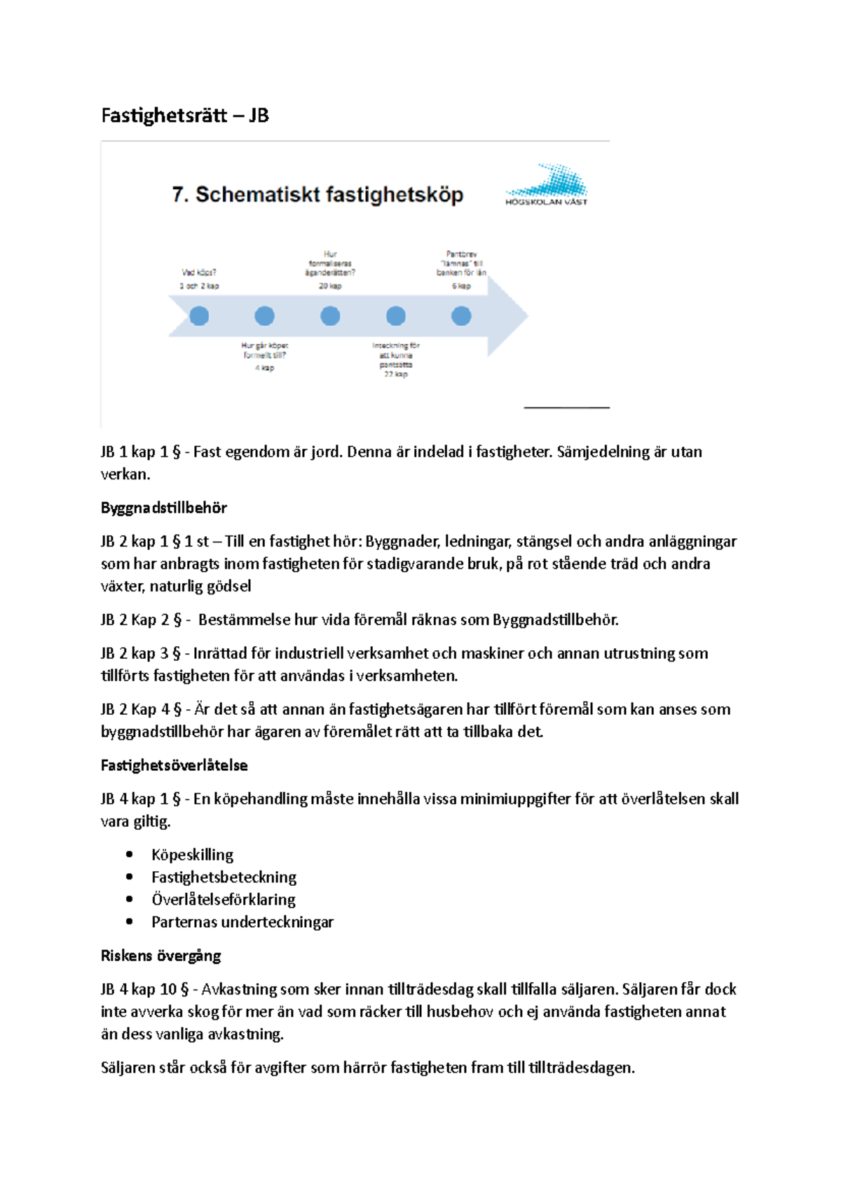 Viktiga paragrafer att kunna - JÖKEN - Fastighetsrätt – JB JB 1 kap 1 ...