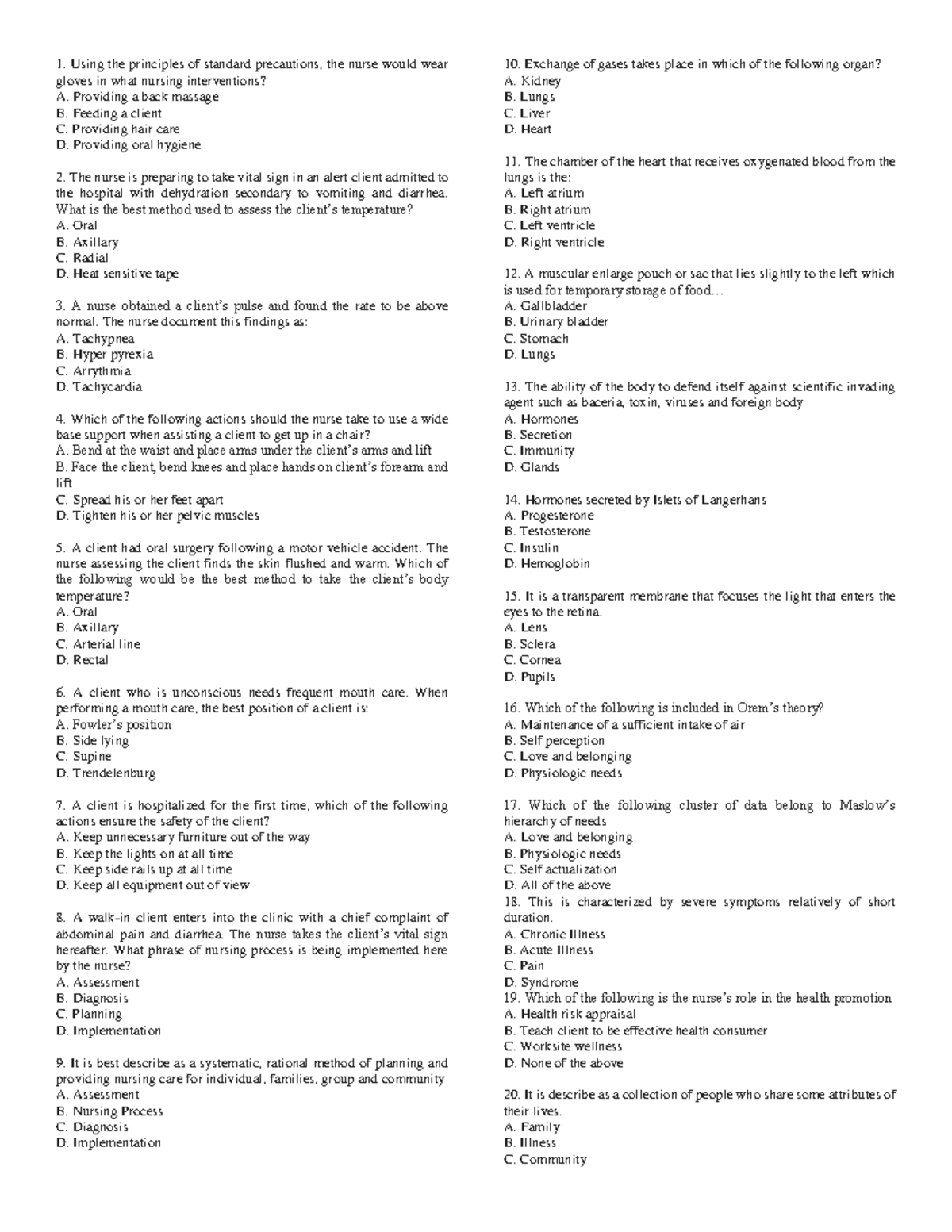 500 Item NLE Practice Test Questions 2 with rationale - Using the ...