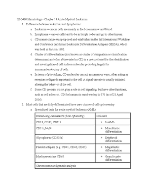 BIO480 Hematology - Chapter 14 Chronic Myeloid leukemia - CMLs is ...