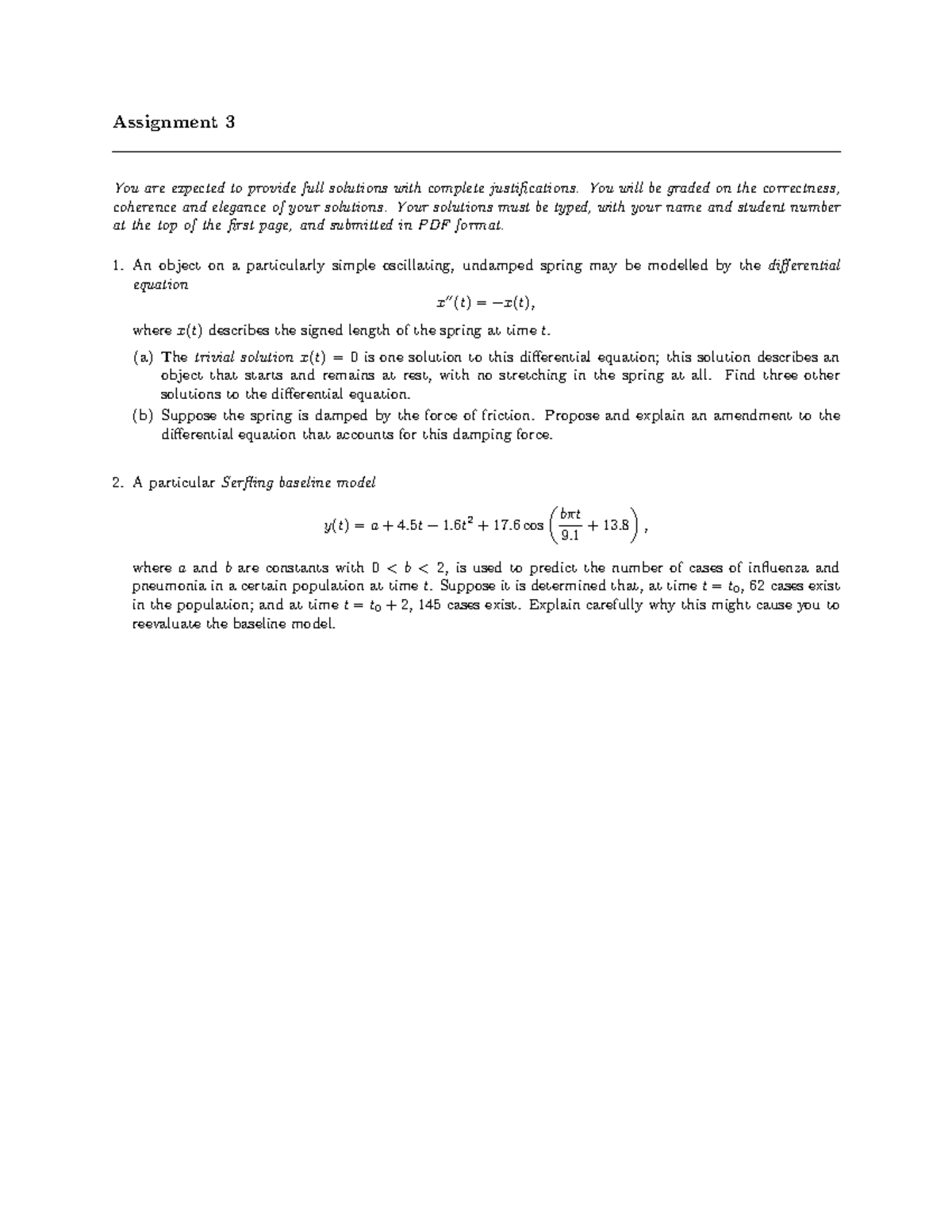 Written part (Assignment 3) - Assignment 3 You are expected to provide ...