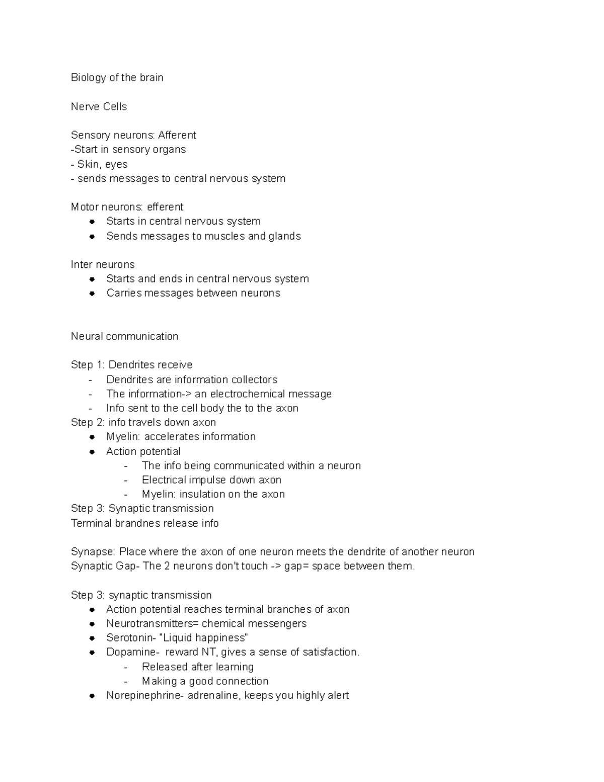 Biology of the Brain - Intro to Psych, Pirrotta - Biology of the brain ...
