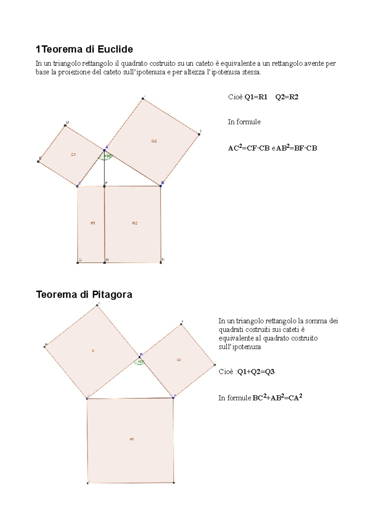 Esercizipitagoraeuclide - 1Teorema di Euclide In un triangolo ...