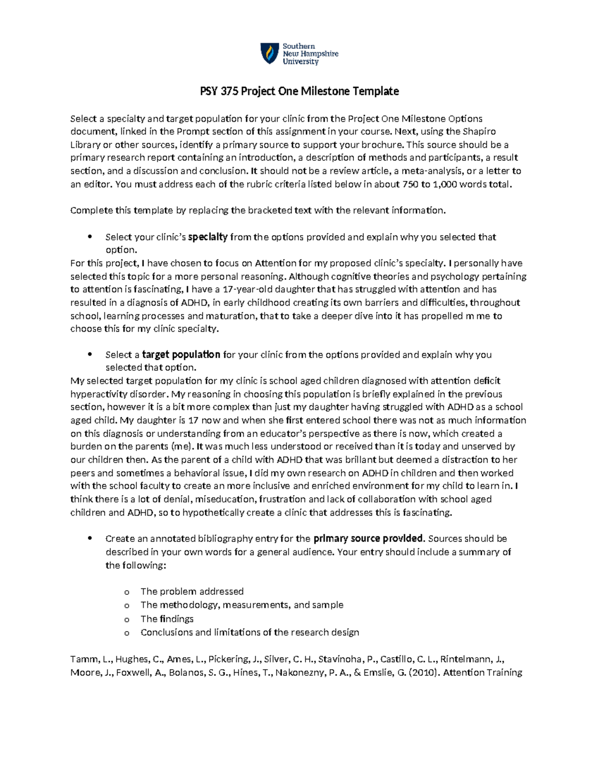 PSY 375 Project One Milestone completed - PSY 375 Project One Milestone ...