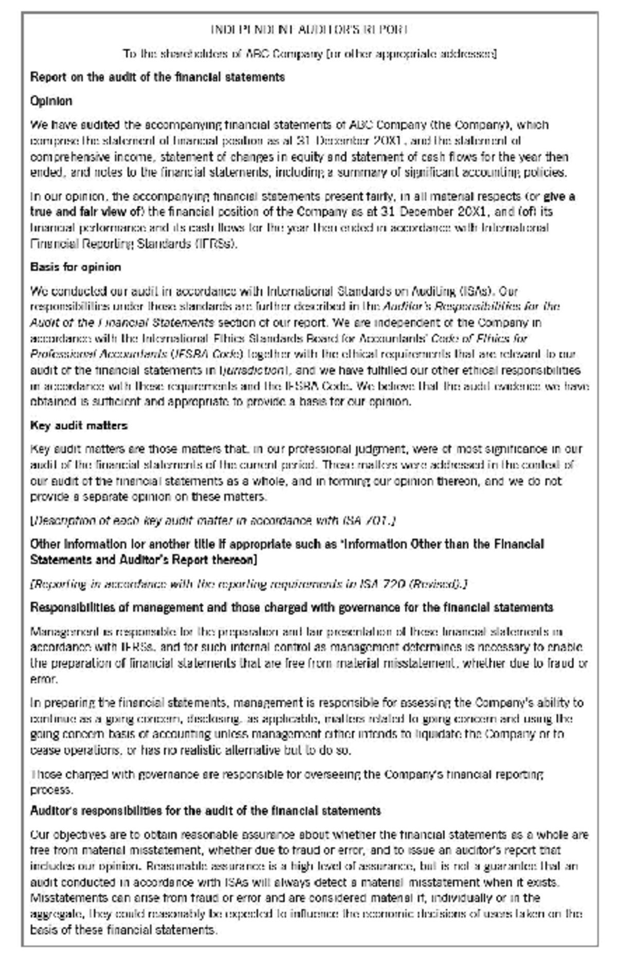 Sample of Independent Auditor's Report 1 - Audit and Assurance - Studocu