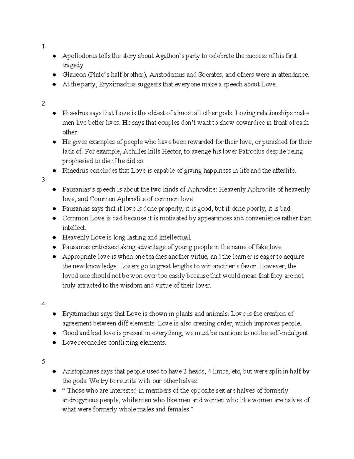 Plato's Symposium (Notes) - 1: Apollodorus tells the story about ...