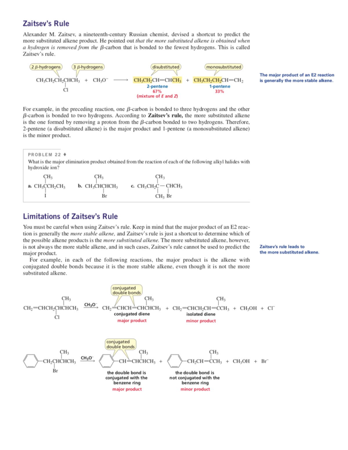 Zaitsevs Rule - Summary Organic Chemistry I - CHM 234 - Studocu