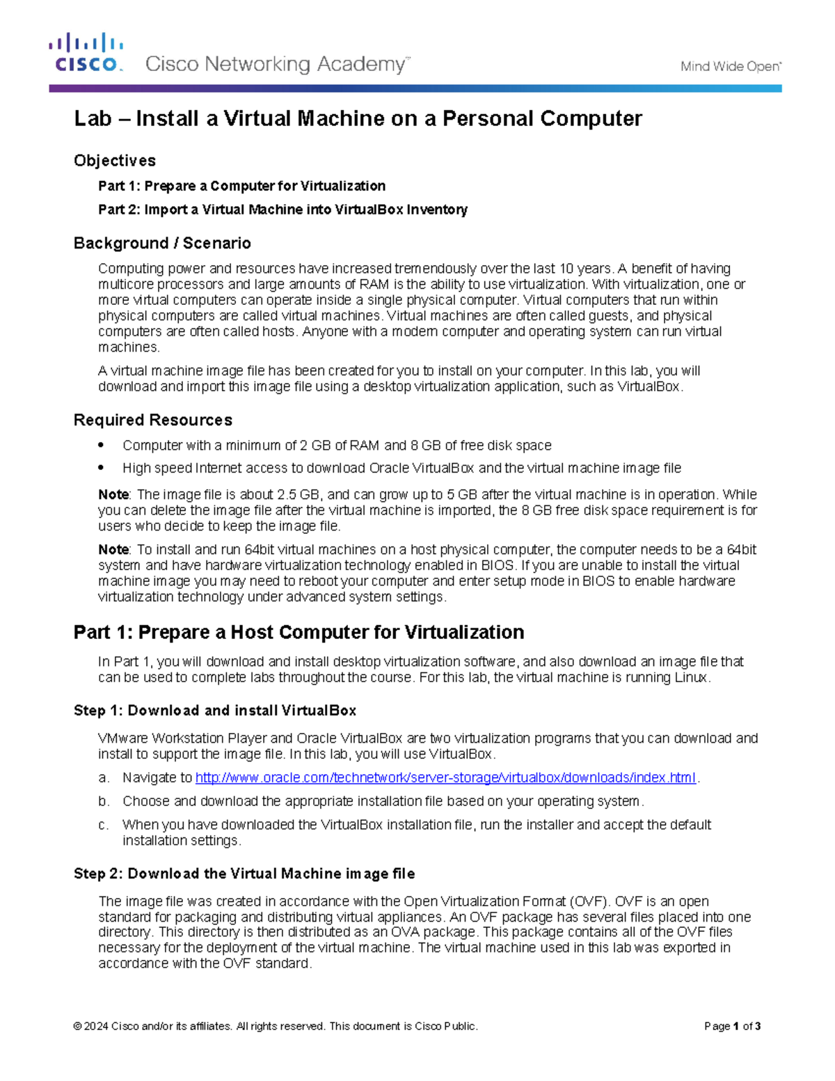 Lab - Install a Virtual Machine On A Personal Computer Shaun Villaruz ...