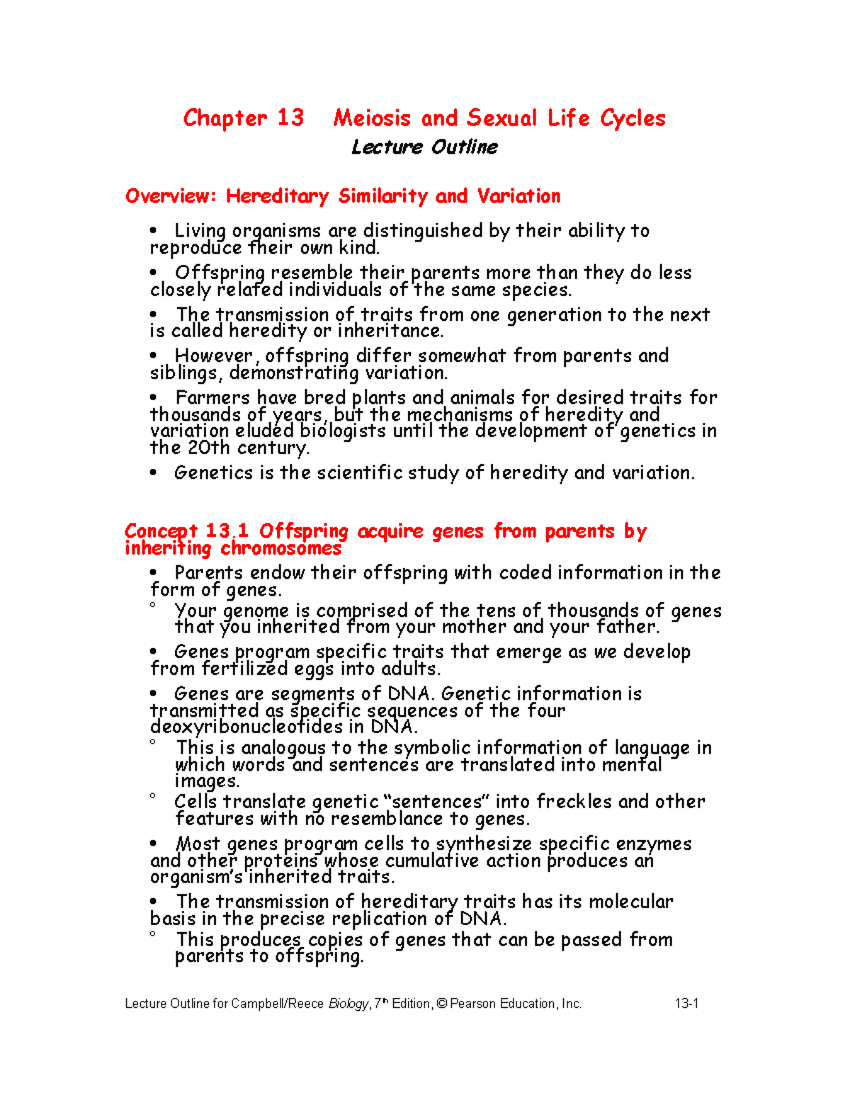 Chapter 13 - an easy way for studying - Chapter 13 Meiosis and Sexual ...