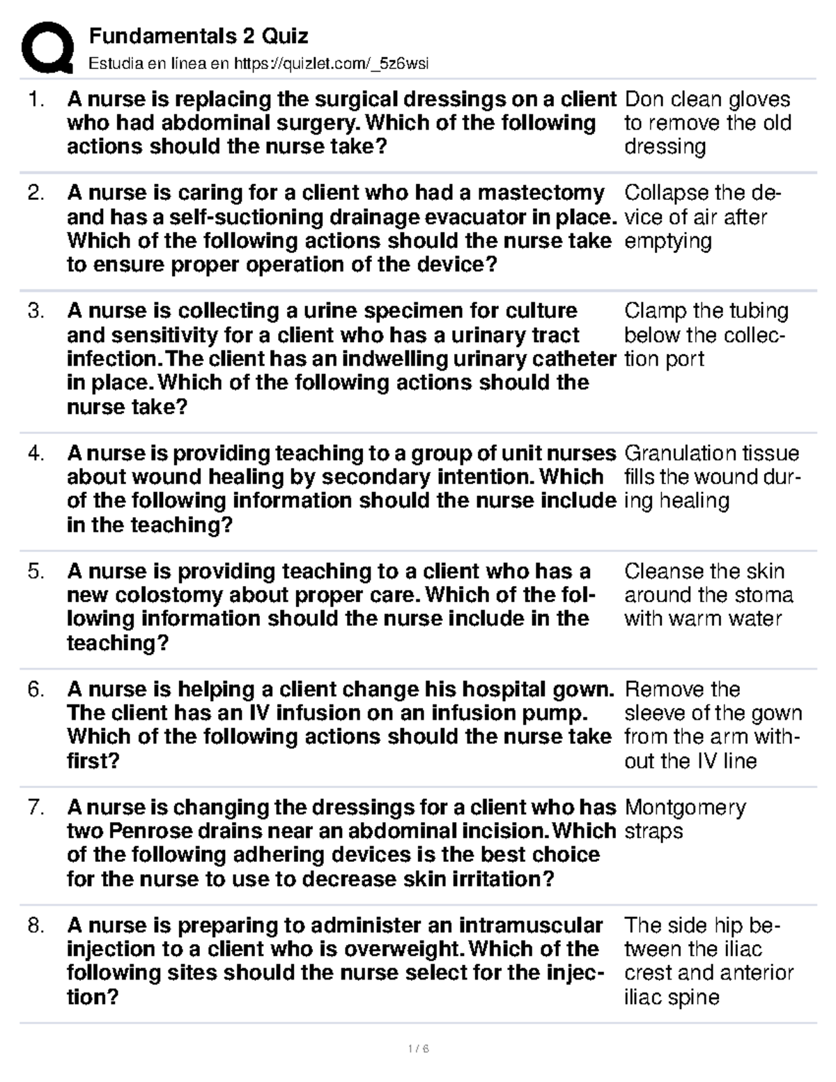 Fundamentals 2 - MSN6010L - Estudia en línea en quizlet/_5z6wsi A nurse ...