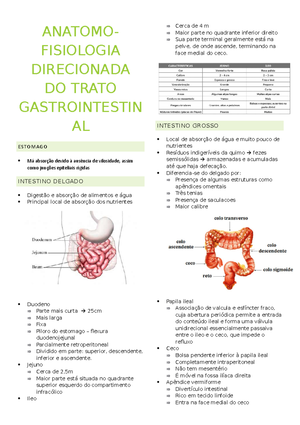 Anatomo-fisiologia do TGI - ANATOMO- FISIOLOGIA DIRECIONADA DO TRATO ...