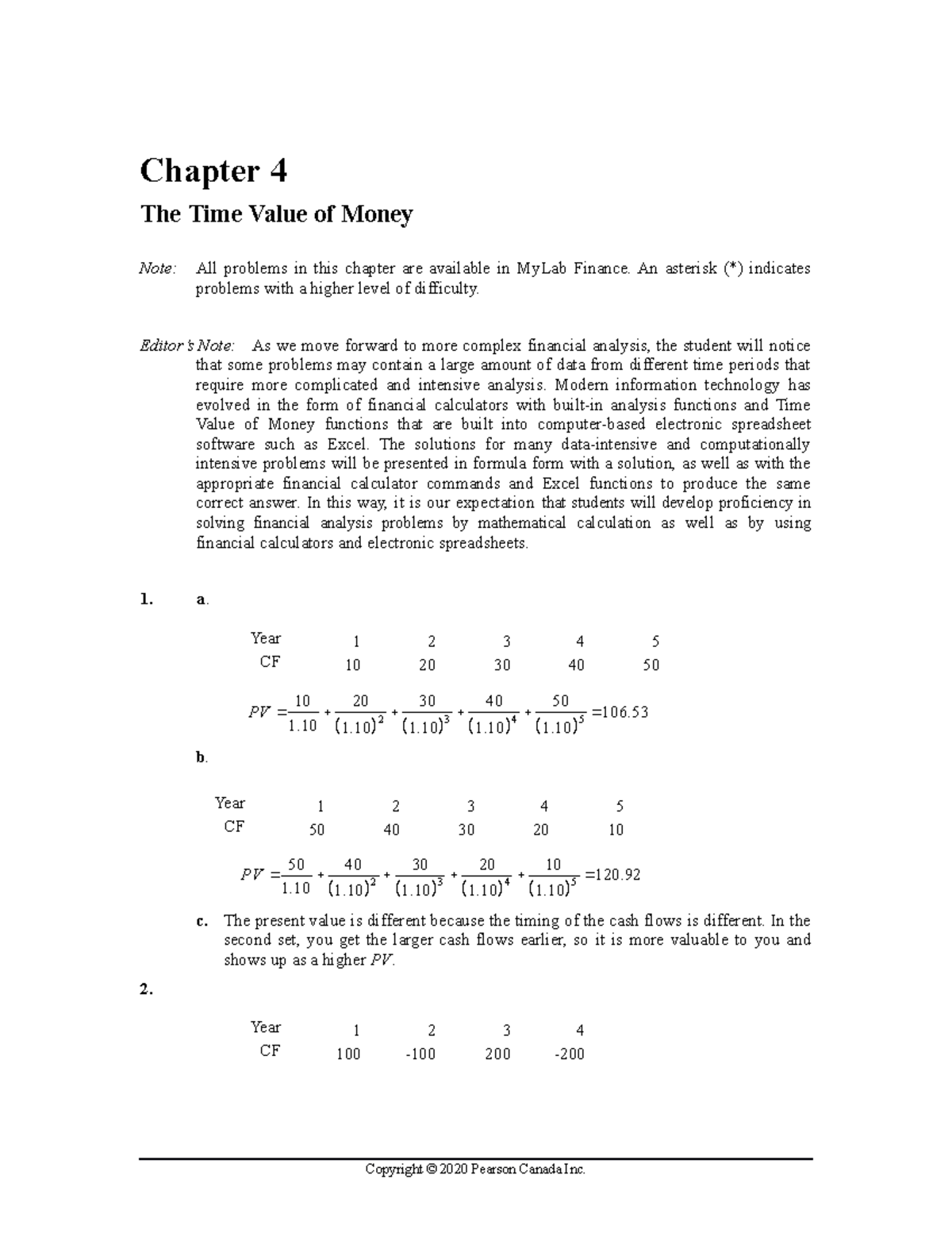 Chapter 4- answers - Chapter 4 The Time Value of Money Note: All problems in this chapter are ...