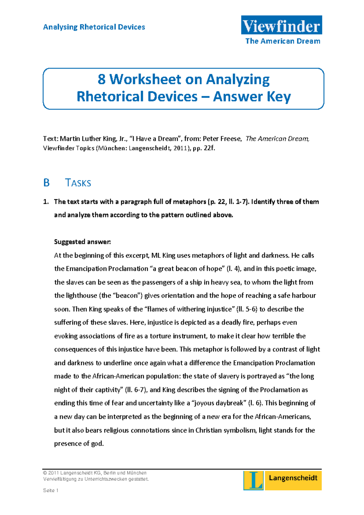 08b Worksheet on Rhetoric Answer Key1 - Analysing Rhetorical Devices ...