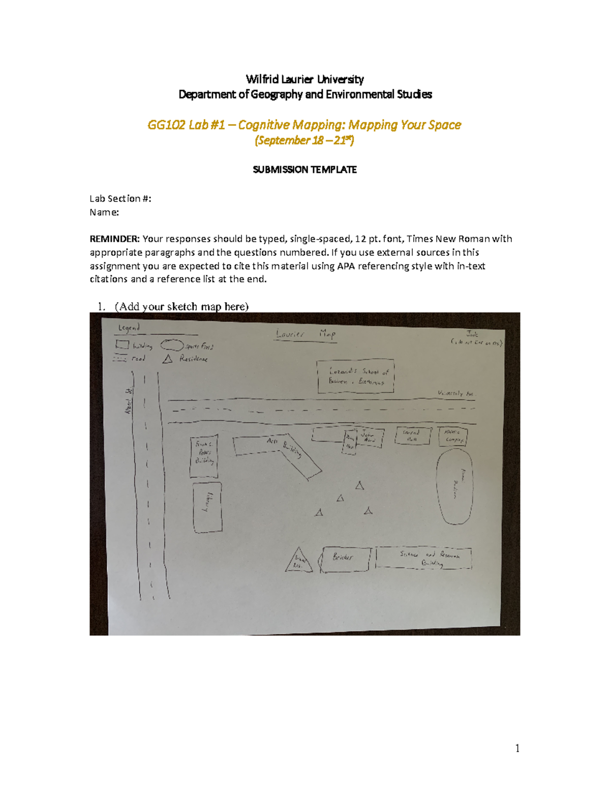 Lab #1 Answers - gg102 lab assignment 1 - Wilfrid Laurier University ...