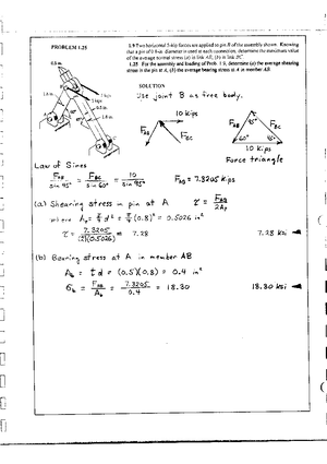 Mechanics OF Materials Problem 1.26-1.41 Solutions - Bachelor of ...