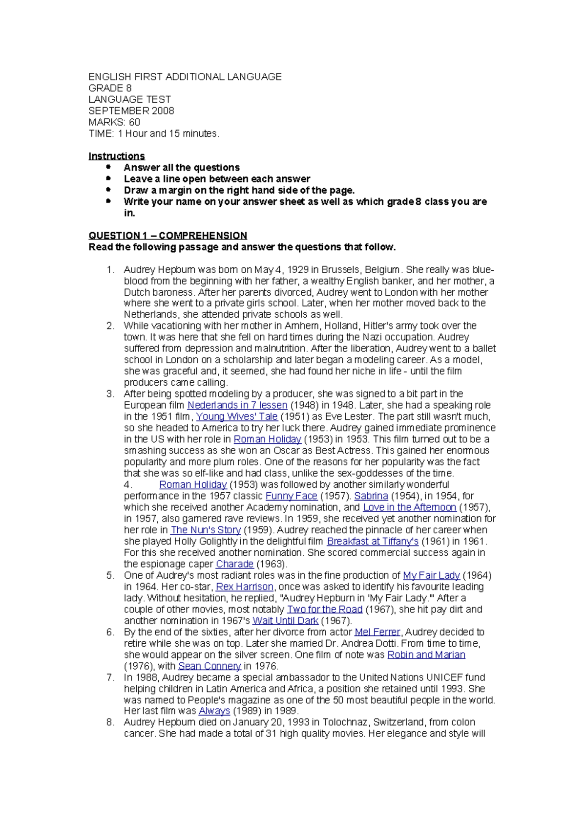EFAL grade 8 sept lang test 2008 - ENGLISH FIRST ADDITIONAL LANGUAGE ...
