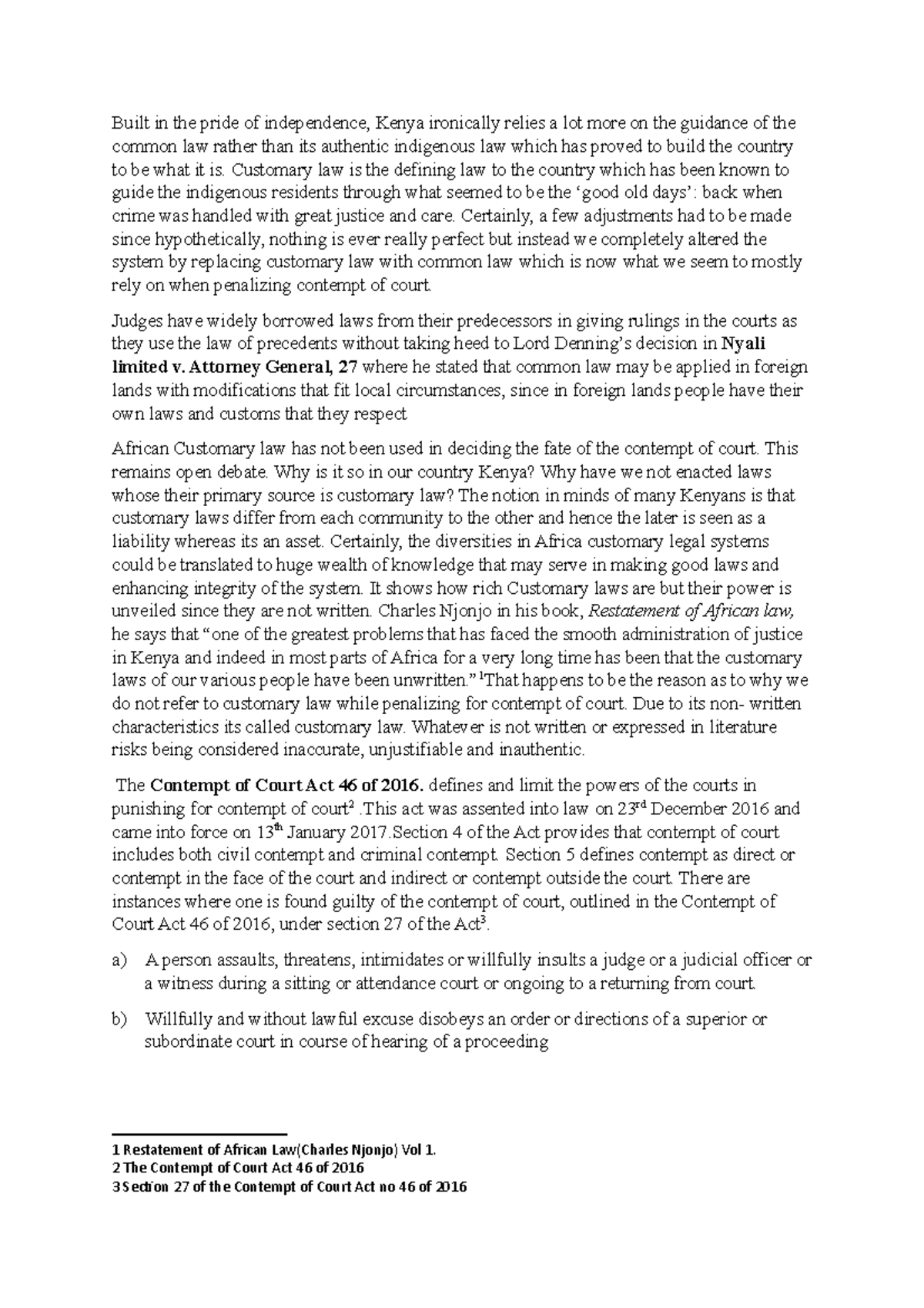 Contempt of court - Built in the pride of independence, Kenya ...