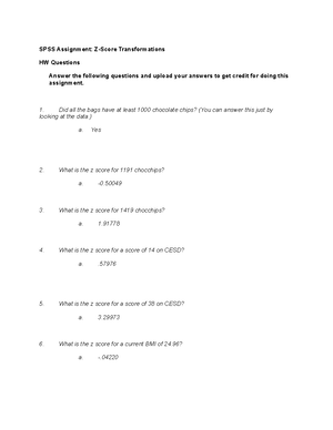 SPSS Chapter 3 Assignment - What percentage of the sample rated their ...
