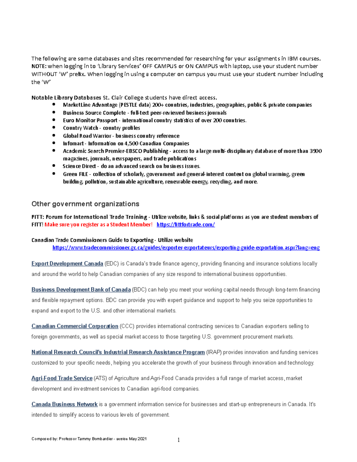 Research Websites Databases Resource Directory May 2021 - The following ...