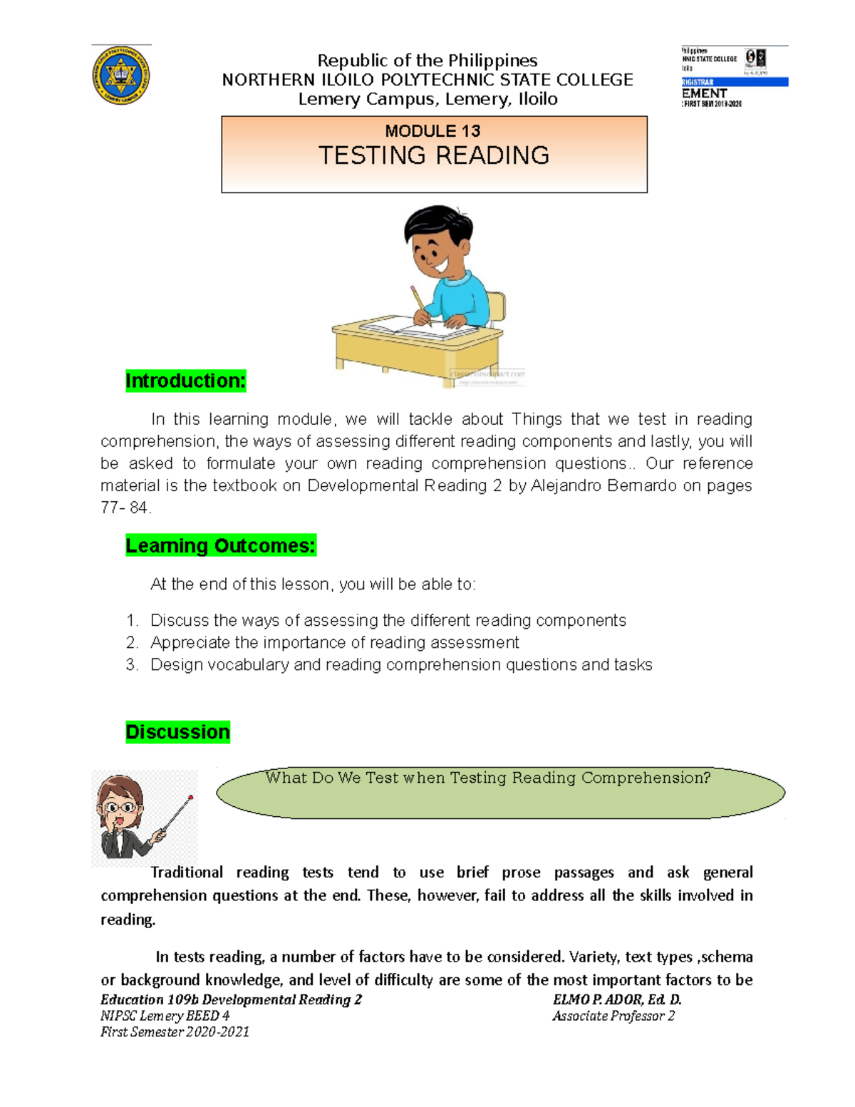 Module 13 new Developmental Reading 2 - NORTHERN ILOILO POLYTECHNIC ...
