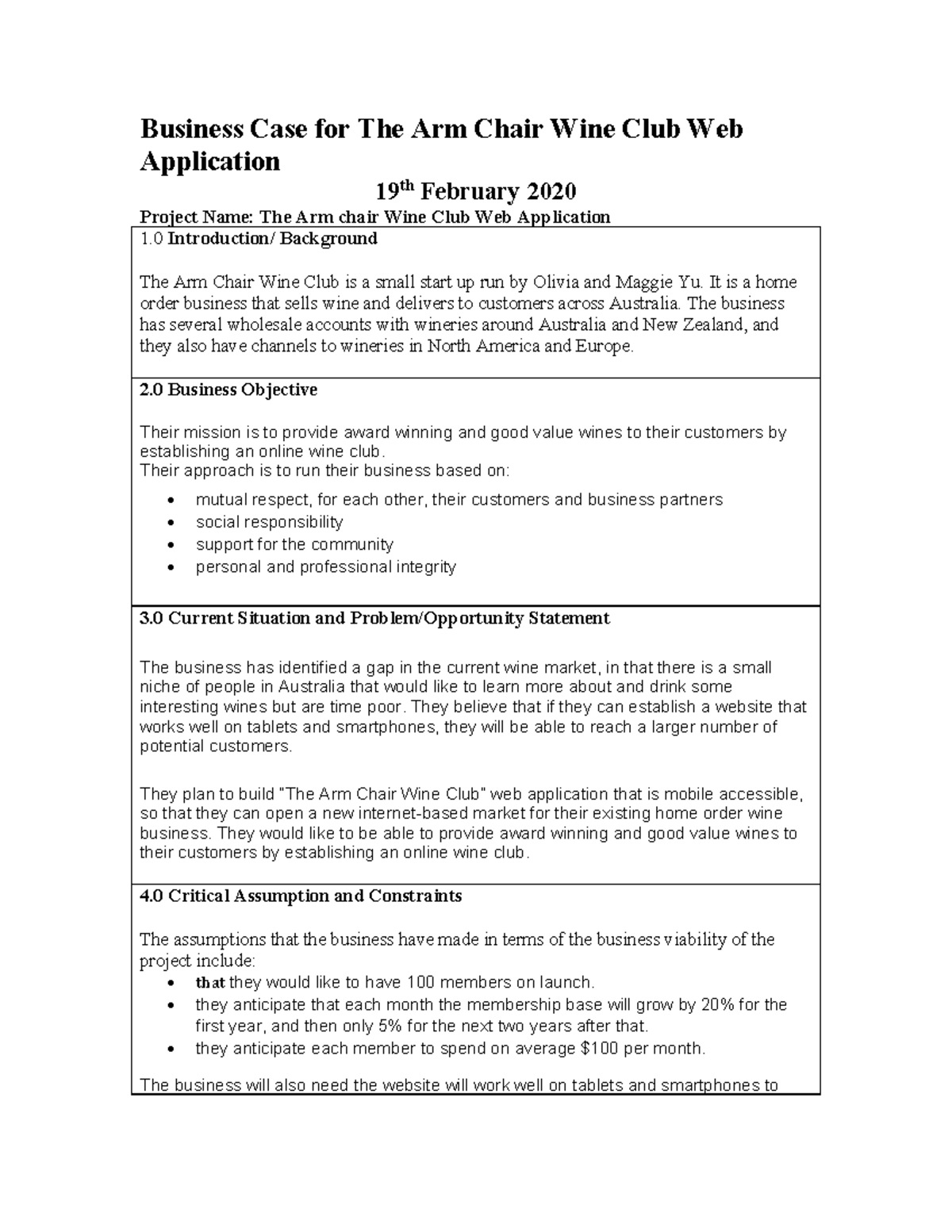 1.1 Exemplar - Business Case - BUSM4744 - RMIT University - Studocu