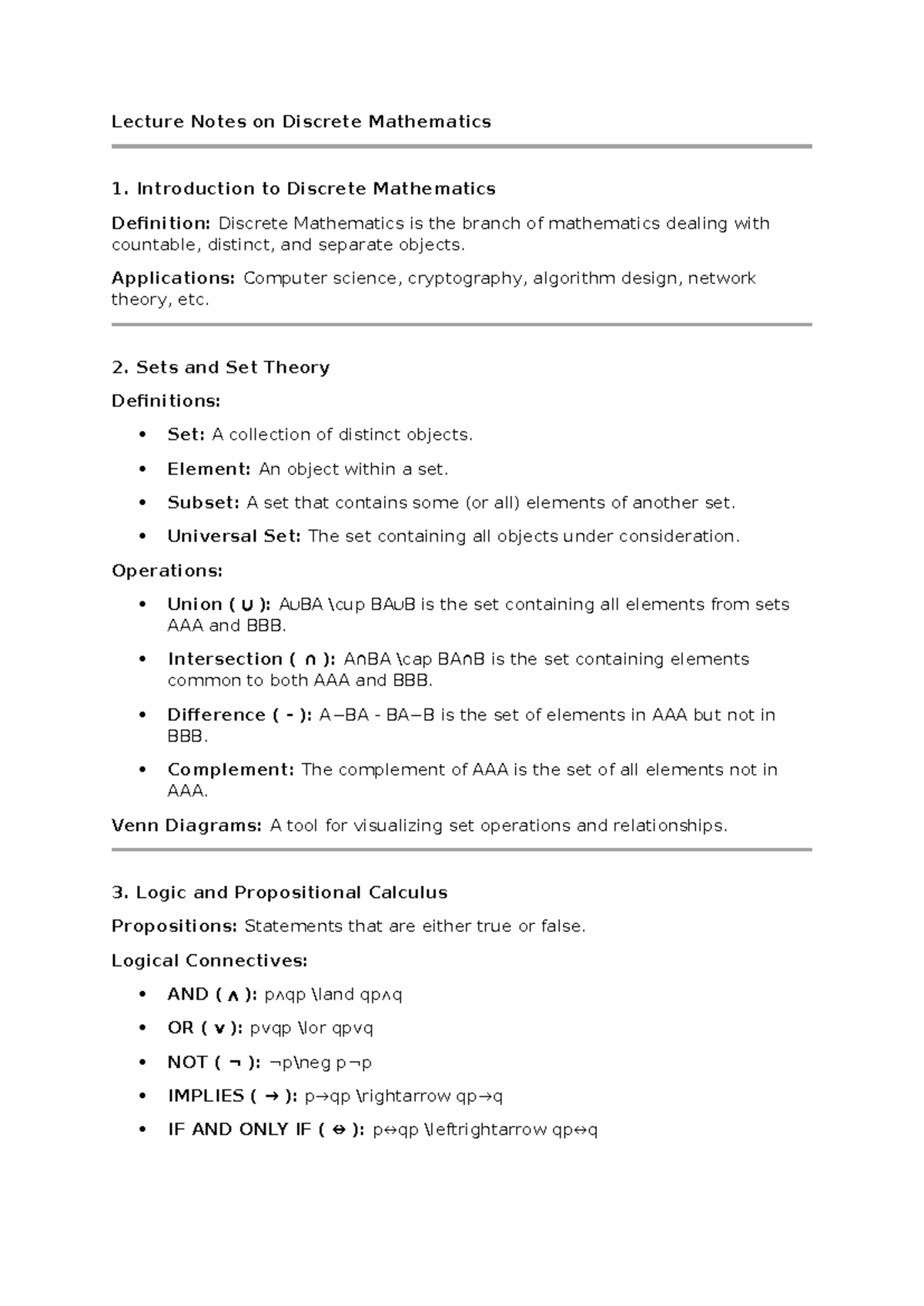 Discrete Maths Lecture Notes - Lecture Notes on Discrete Mathematics ...