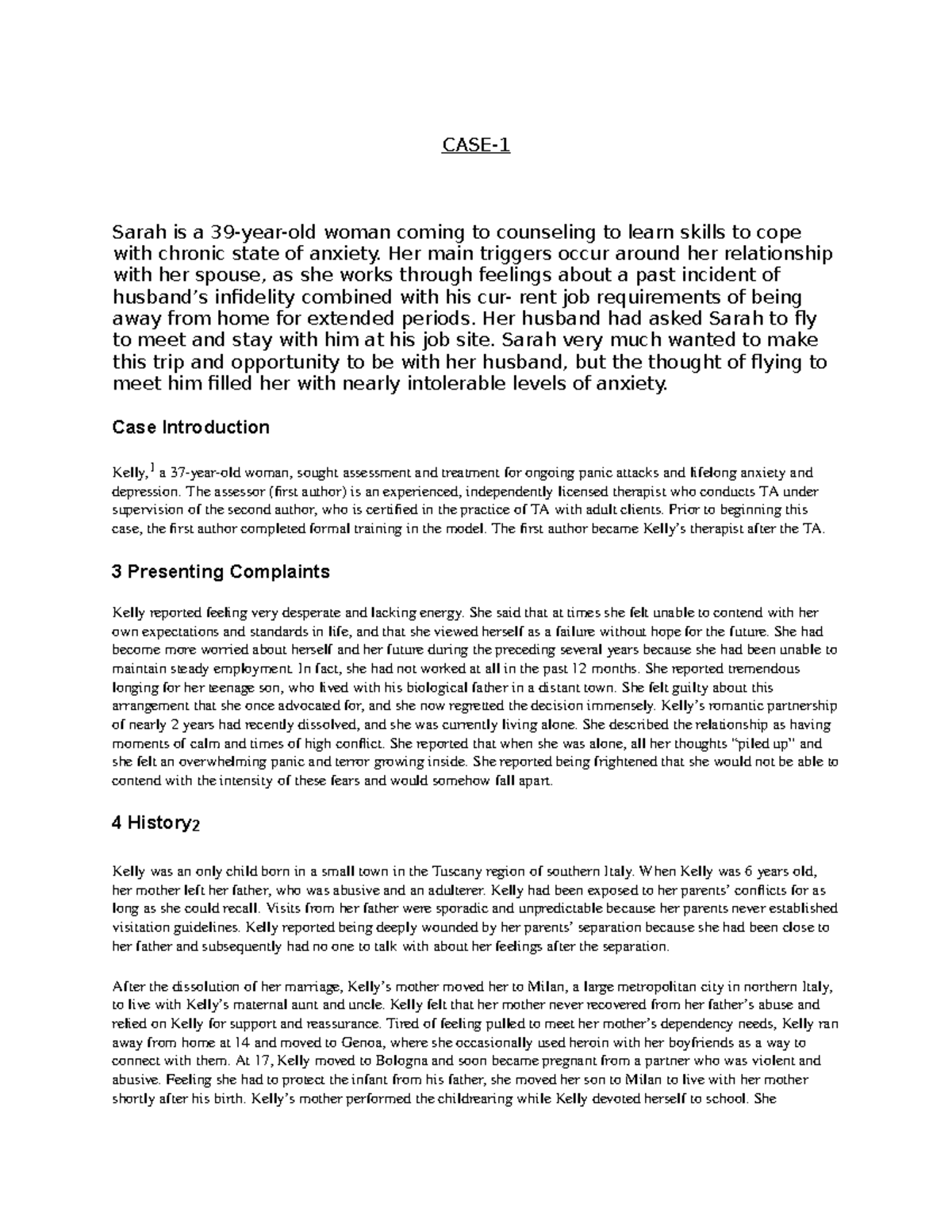 CASE Studies FOR Today - CASE- Sarah is a 39-year-old woman coming to ...