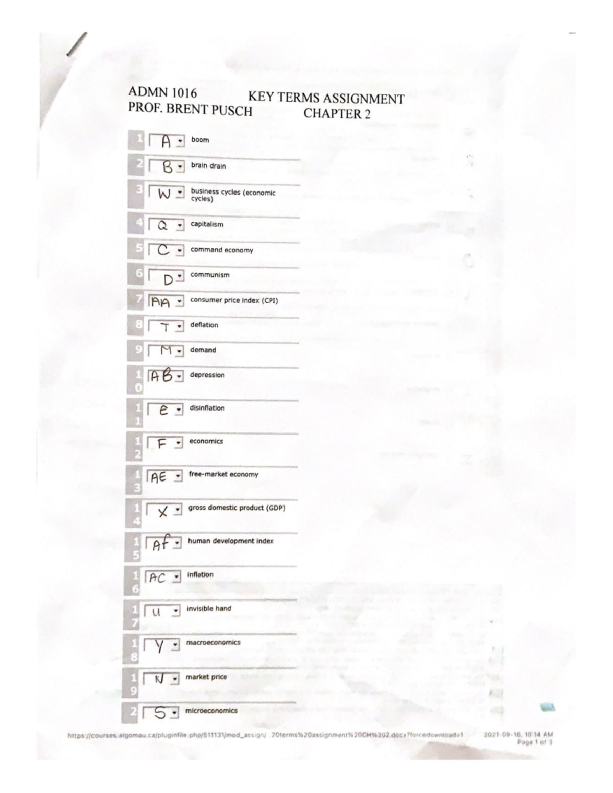 Chapter 2 key terms - ADMN1016 - Studocu